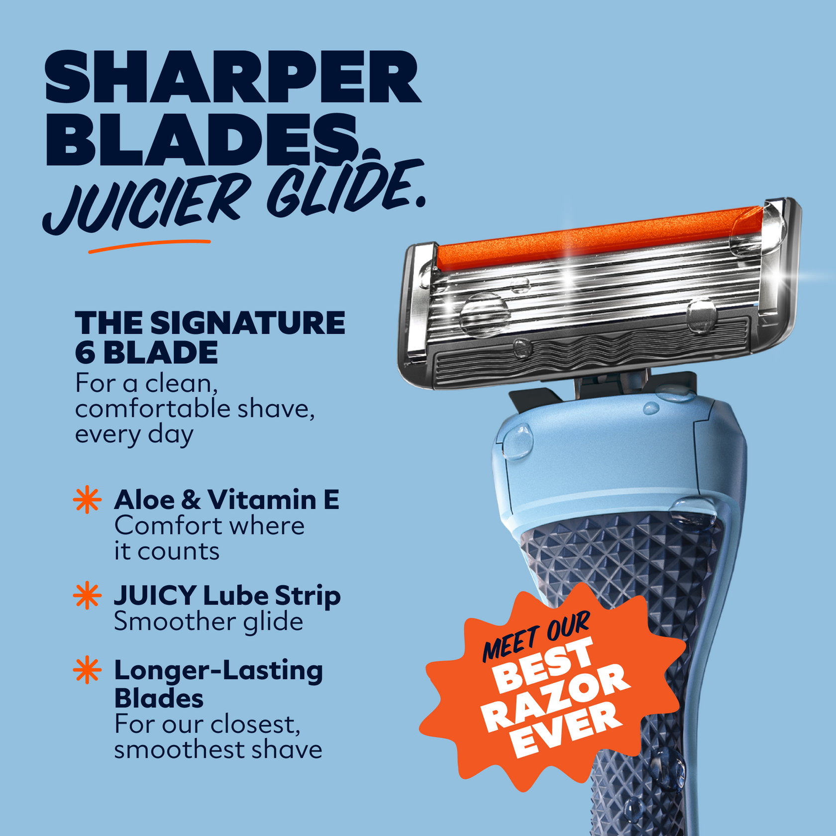 The Men's Signature 6 Blade Razor – Dollar Shave Club